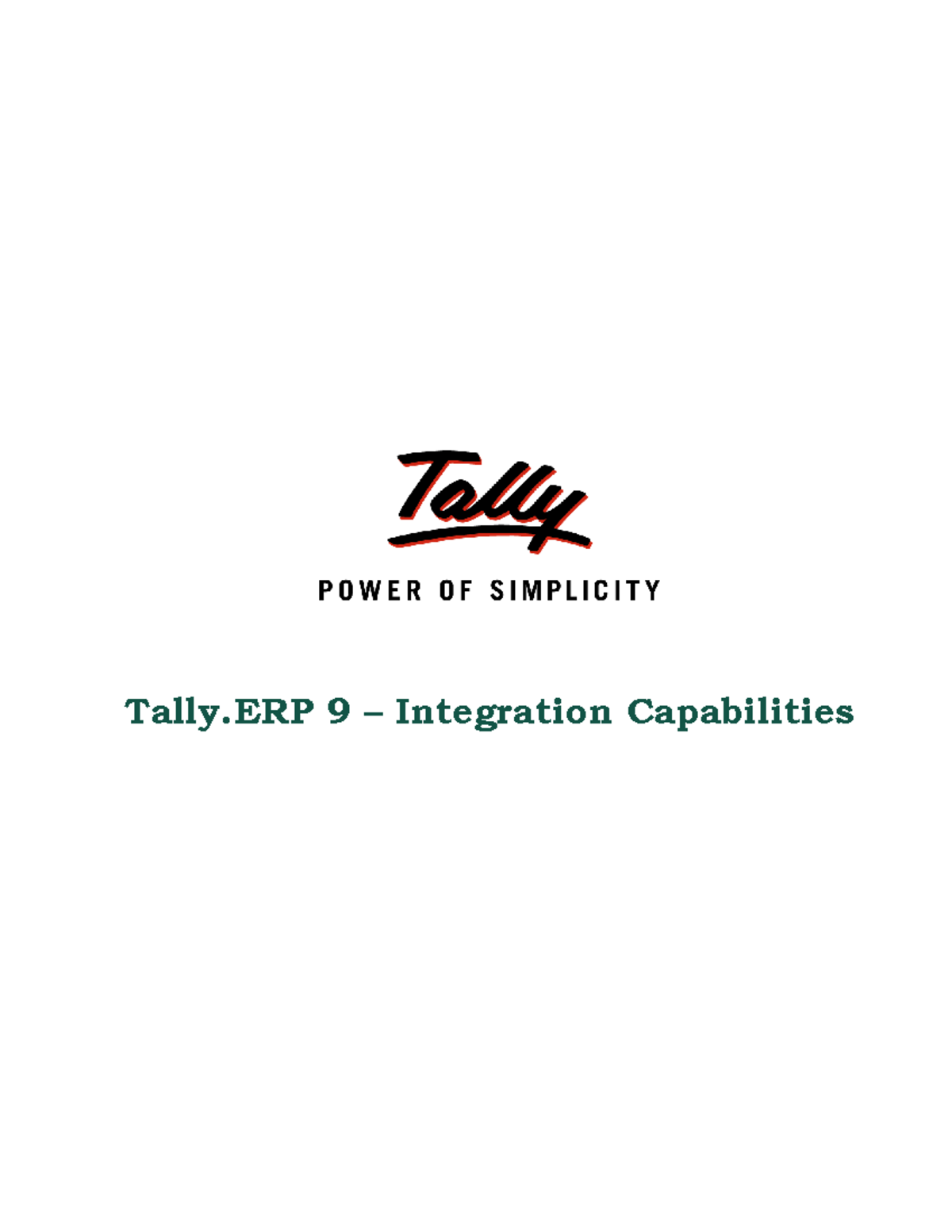 Tally.ERP 9 Integration Capabilities: Comprehensive Overview and Lessons - Studocu