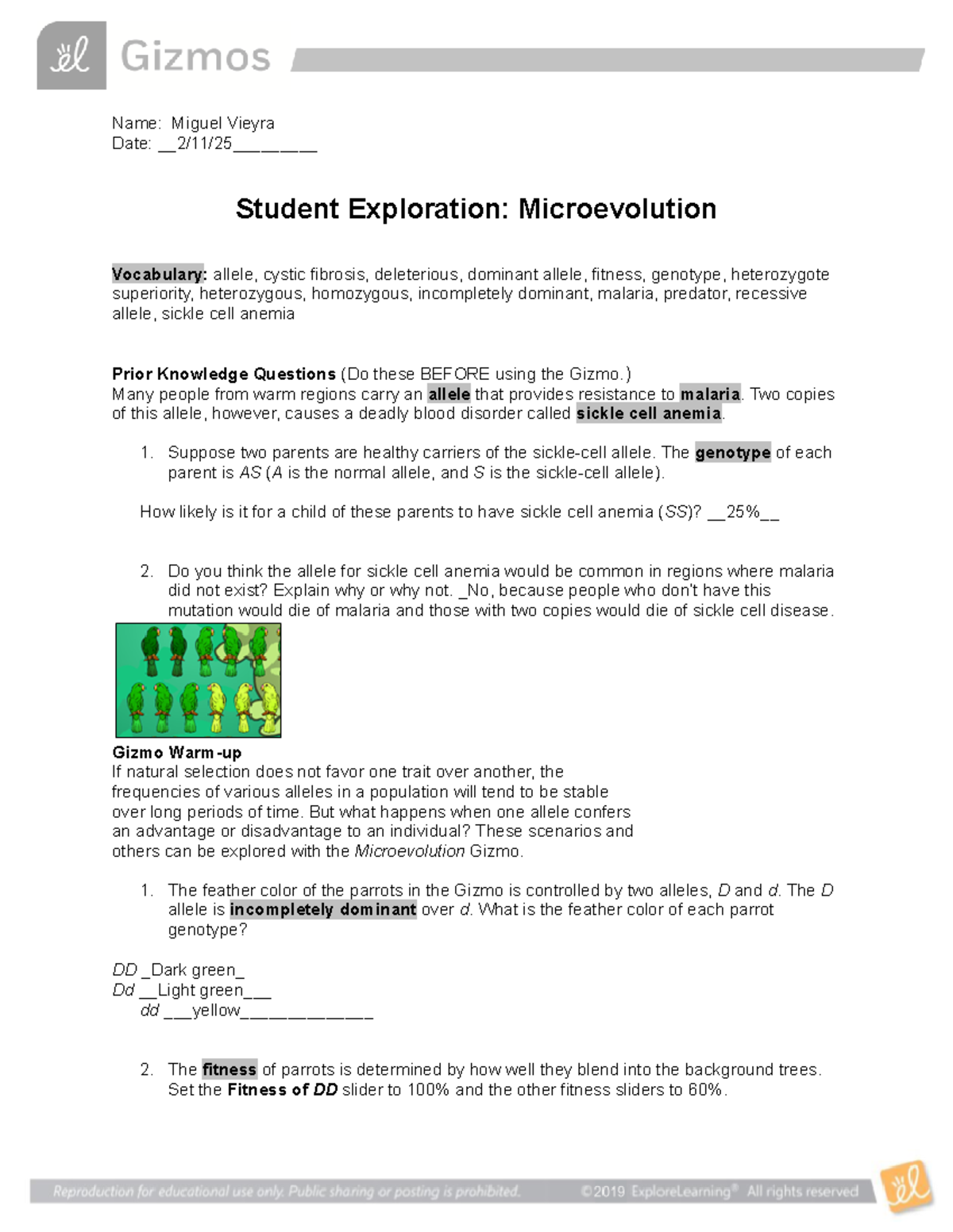 Microevolution SE - Complete - Name: Miguel Vieyra Date: 2/11/25 ...