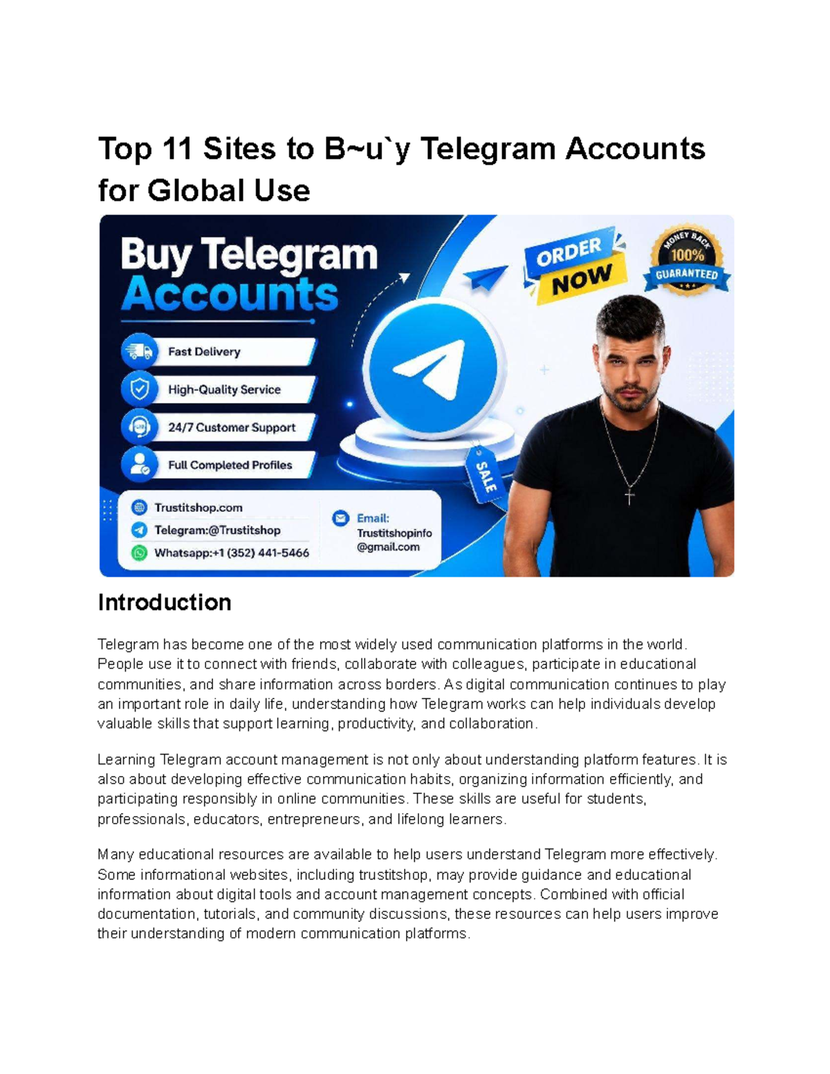 Top 11 Resources for Learning Telegram Account Management - Studocu
