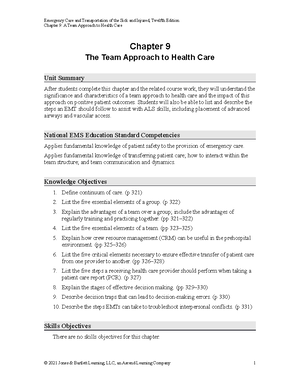 EMT Shock Notes - Chapter 13: Shock Chapter 13 Shock Unit Summary After ...