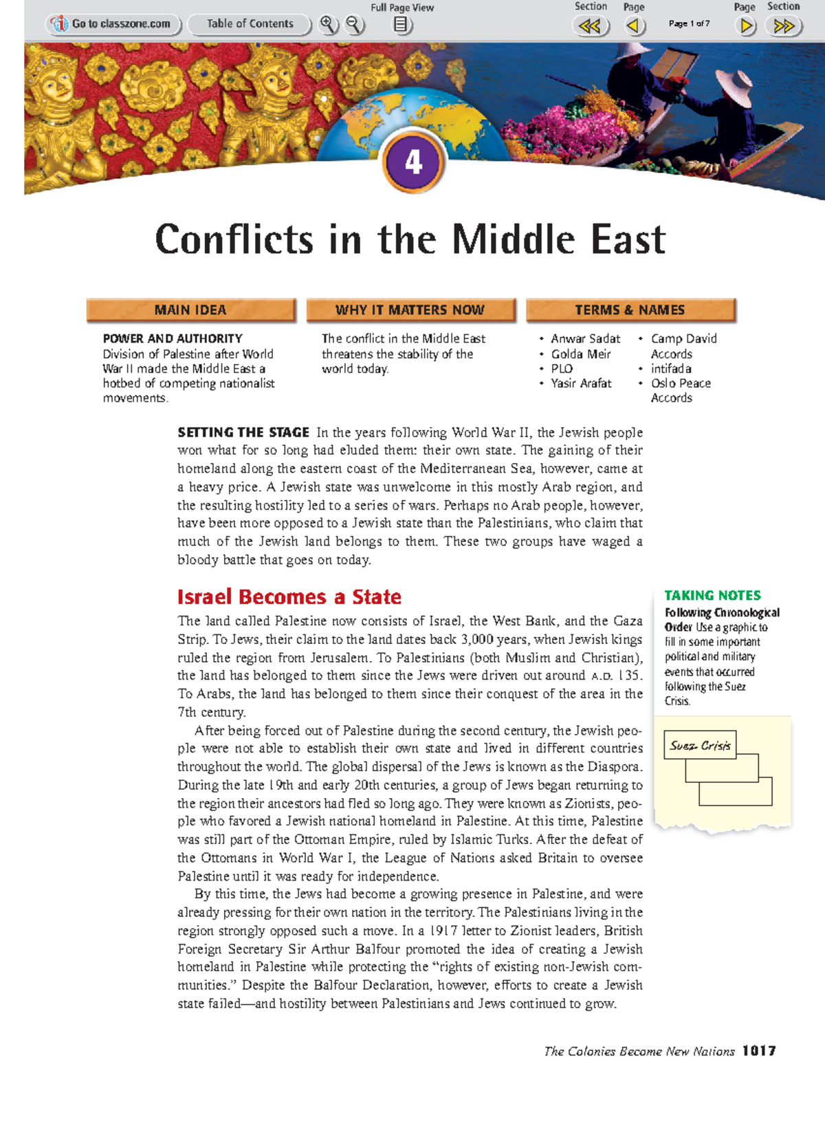 04 Conflicts in the Middle East - Following Chronological Order Use a ...