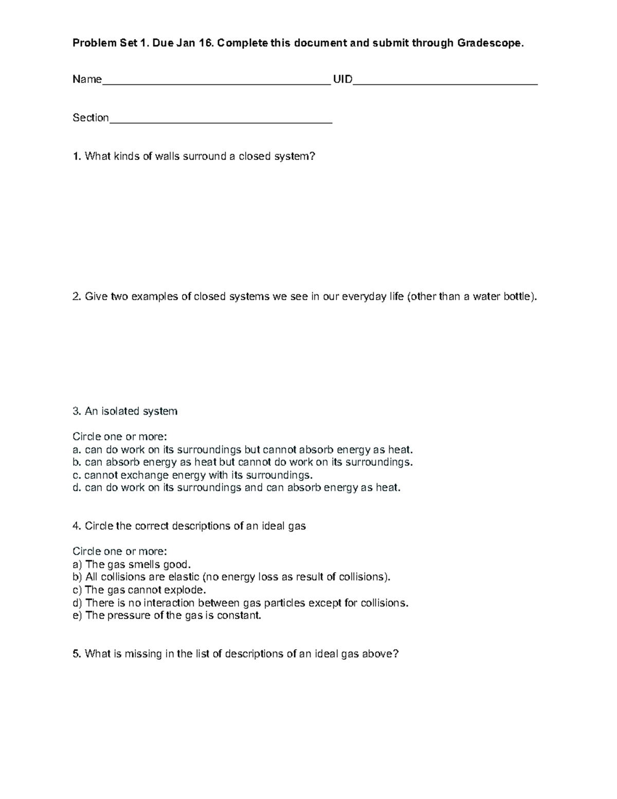 Physics 101: Problem Set 1 - Due Jan 16 - Studocu
