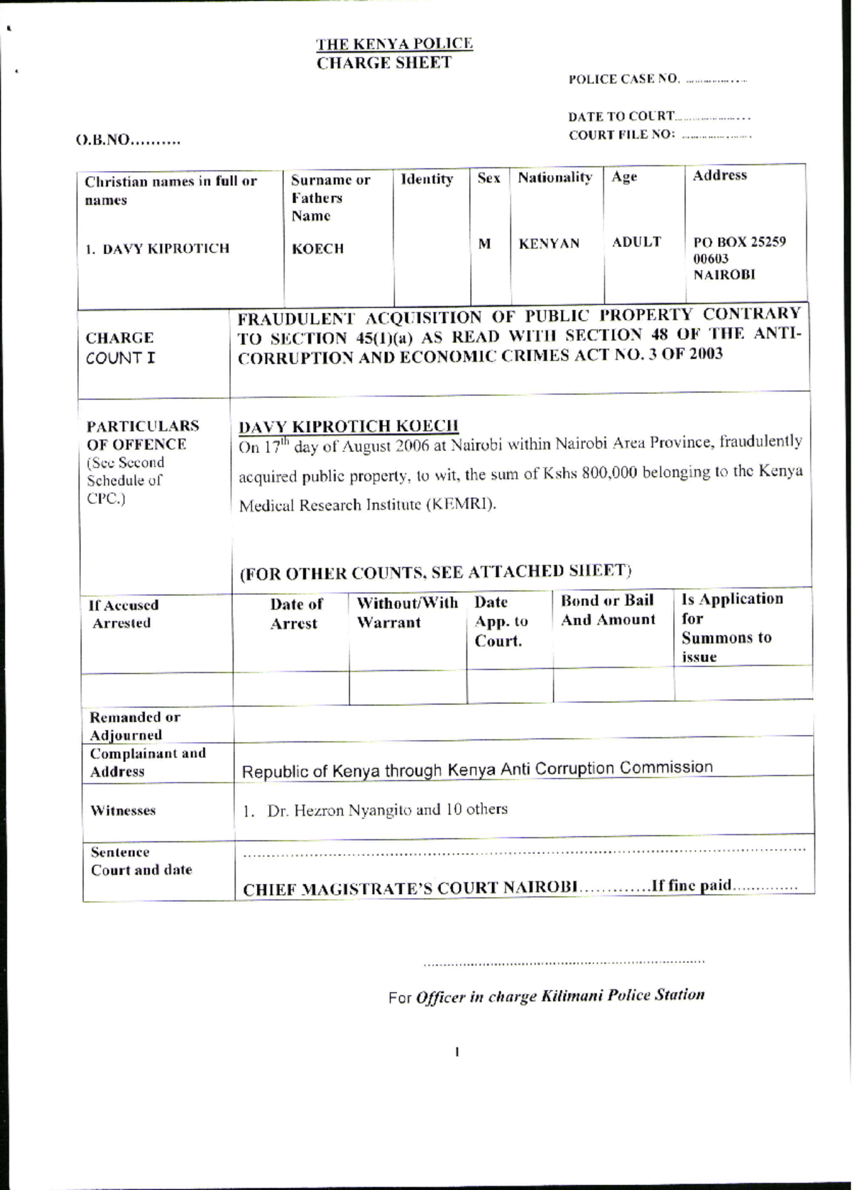 Charge Sheet Sample ME Guide for Students - Studocu