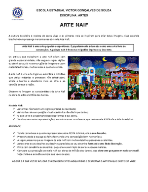 Atividade-DE-ARTE - Atividade de arte para o 6 ano - (O QUE É ARTE ...