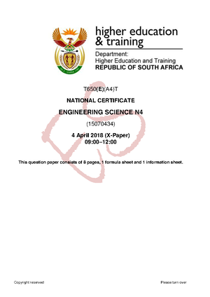 Engineering science n4 April 2021 Memo - NATIONAL CERTIFICATE ...