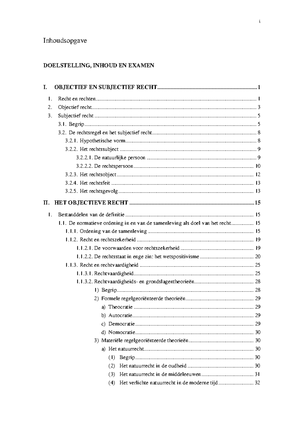 Syllabus Bronnen en Beginselen 24 25 Inhoudstafel - i Inhoudsopgave I ...