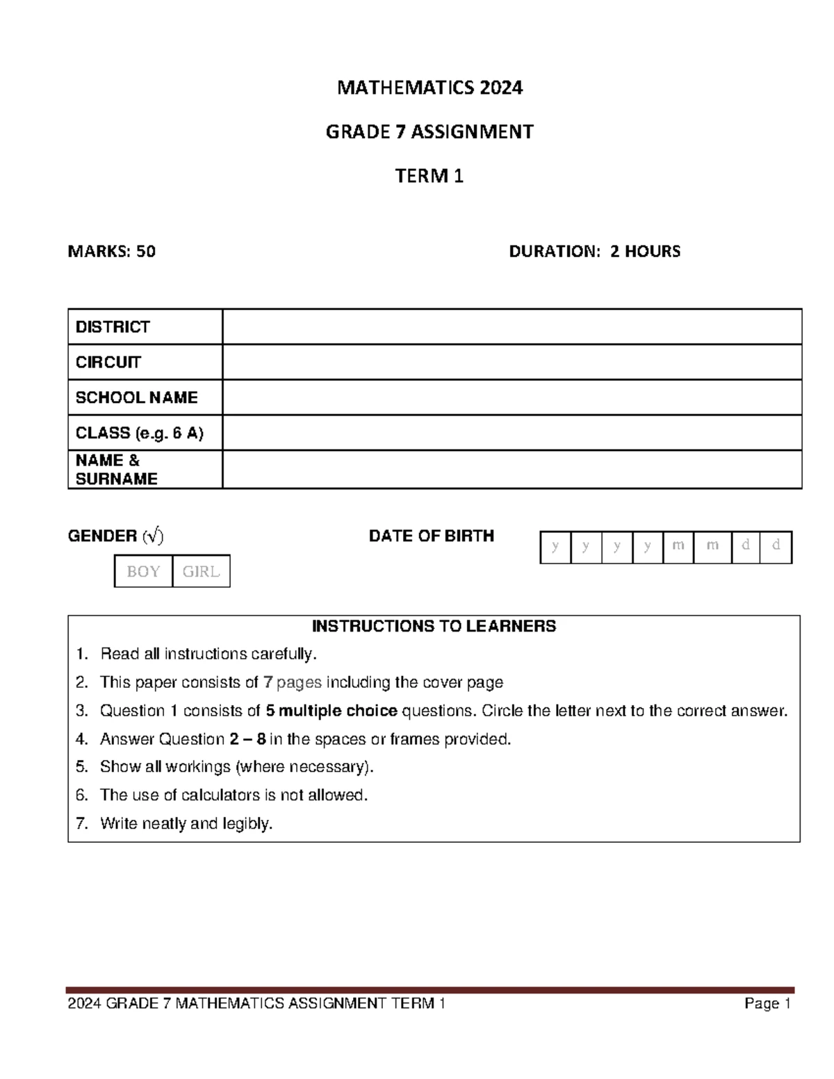 Grade 4 DBE Workbook - Suggested Answers for Term 1 & 2 Activities ...