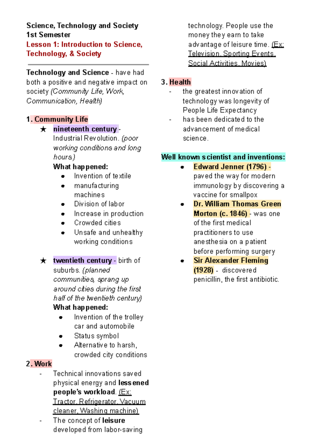 STS 101: Introduction to Science, Technology & Society - 1st Sem Prelim ...