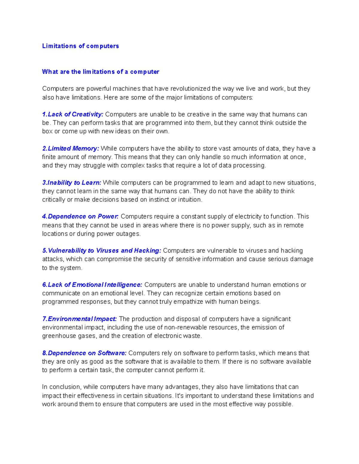 FOC Notes I YER II SEM ALL - 1 Fundamentals of computers (FOC) BSC and ...