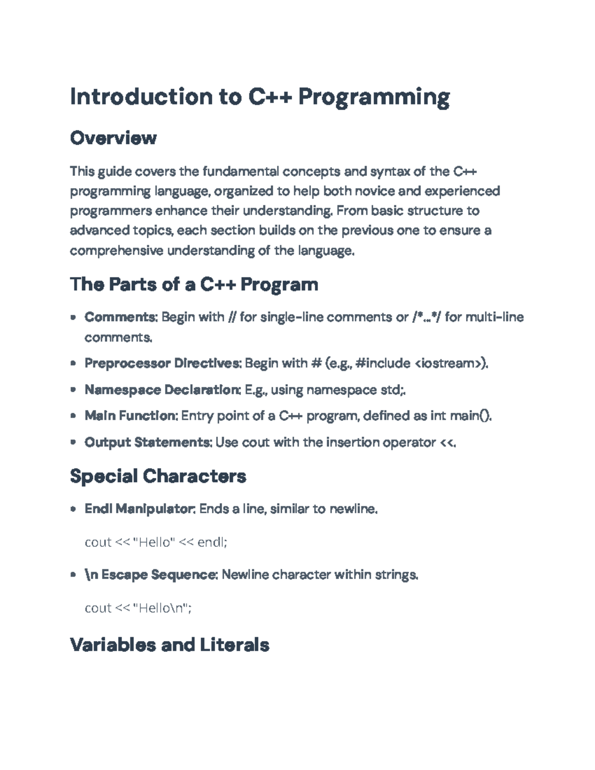 C++ Programming Fundamentals Guide for Beginners and Beyond ...