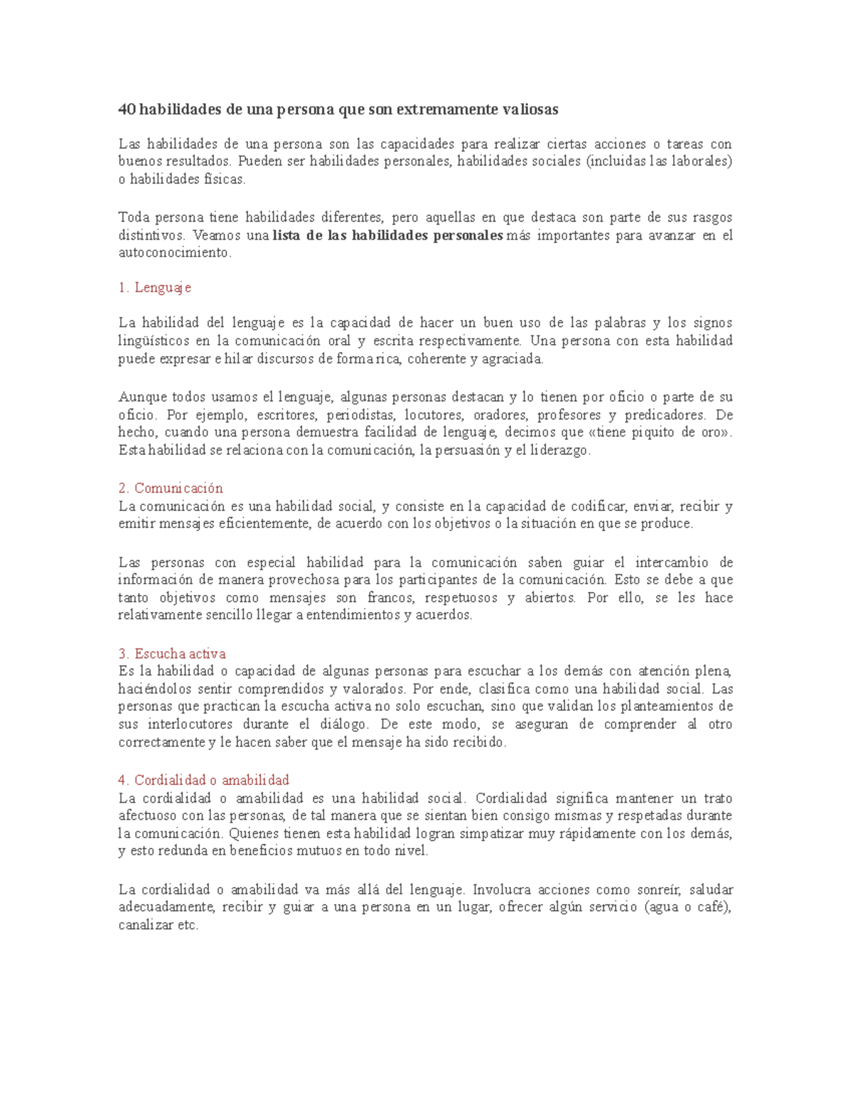 40 habilidades de una persona que son extremamente valiosas - Pueden ser habilidades personales ...