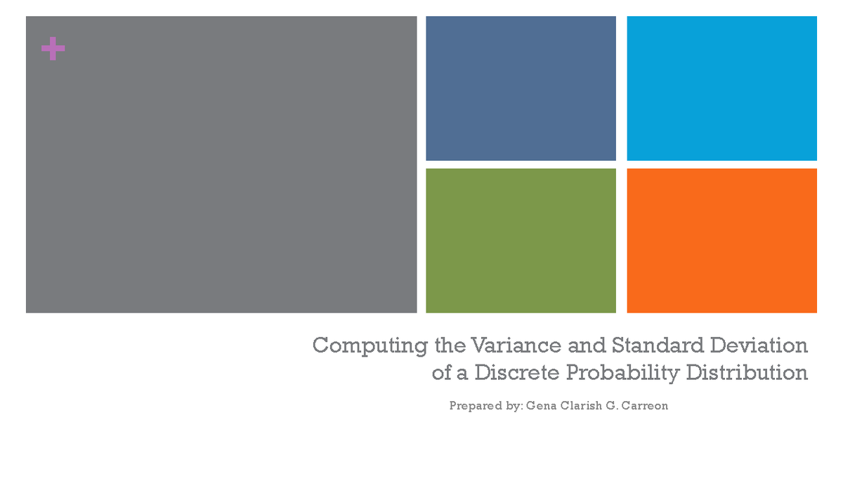 Variance and Standard Deviation: The Discrete Probability Distribution ...