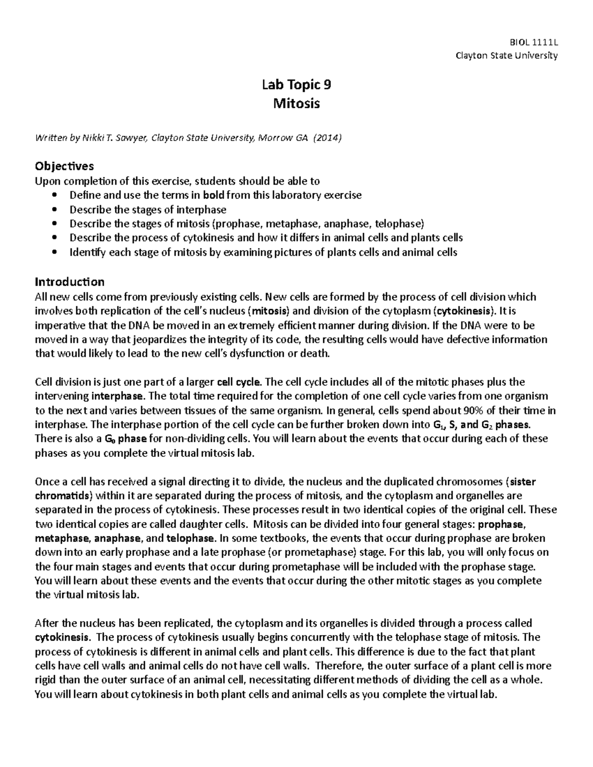 CSU Mitosis Lab Report: Understanding Stages & Cytokinesis Insights ...