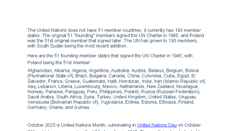 UN Activities and Celebrations for October 2025 - Studocu