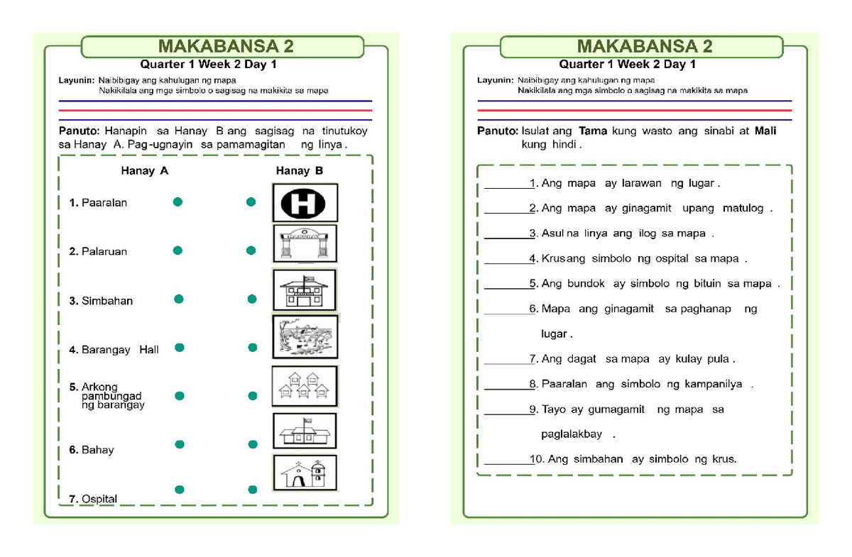 LAS - Makabansa 2 Quarter 1 Week 2 Activities and Objectives - Studocu