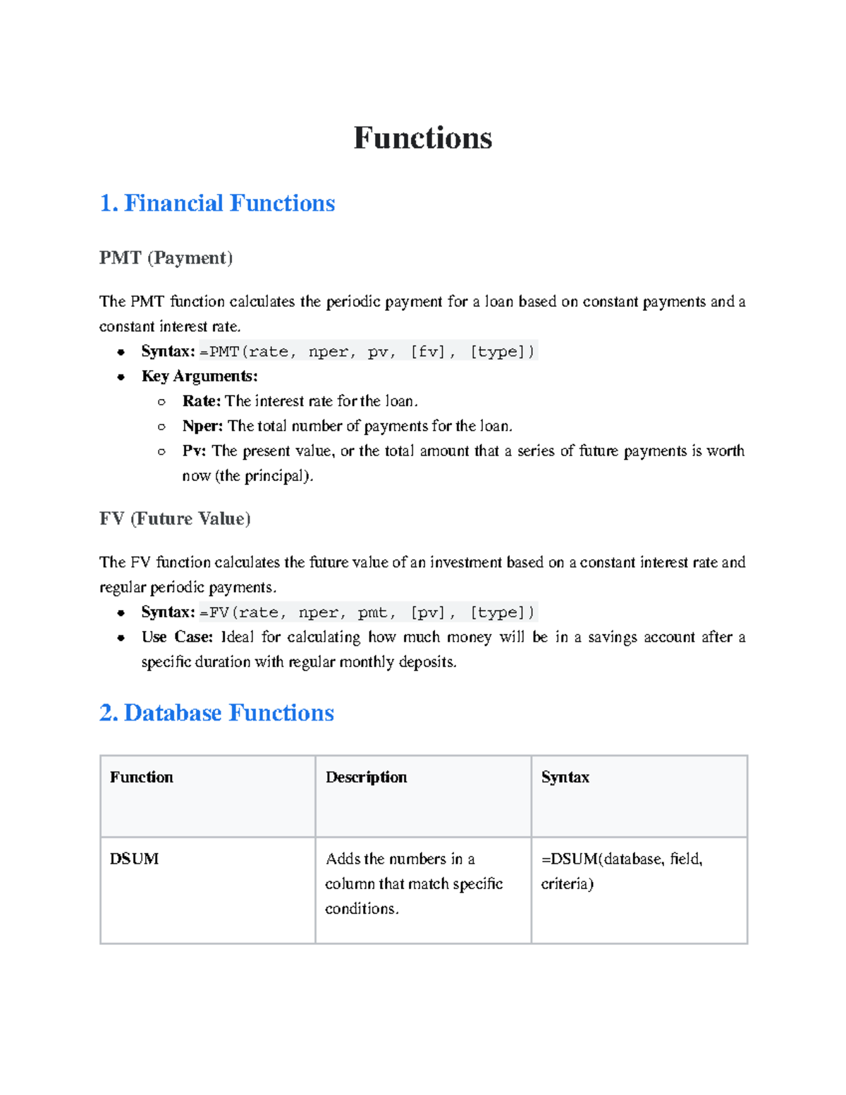 Basic IT Tools - Excel Functions Overview (Assignment) - Studocu