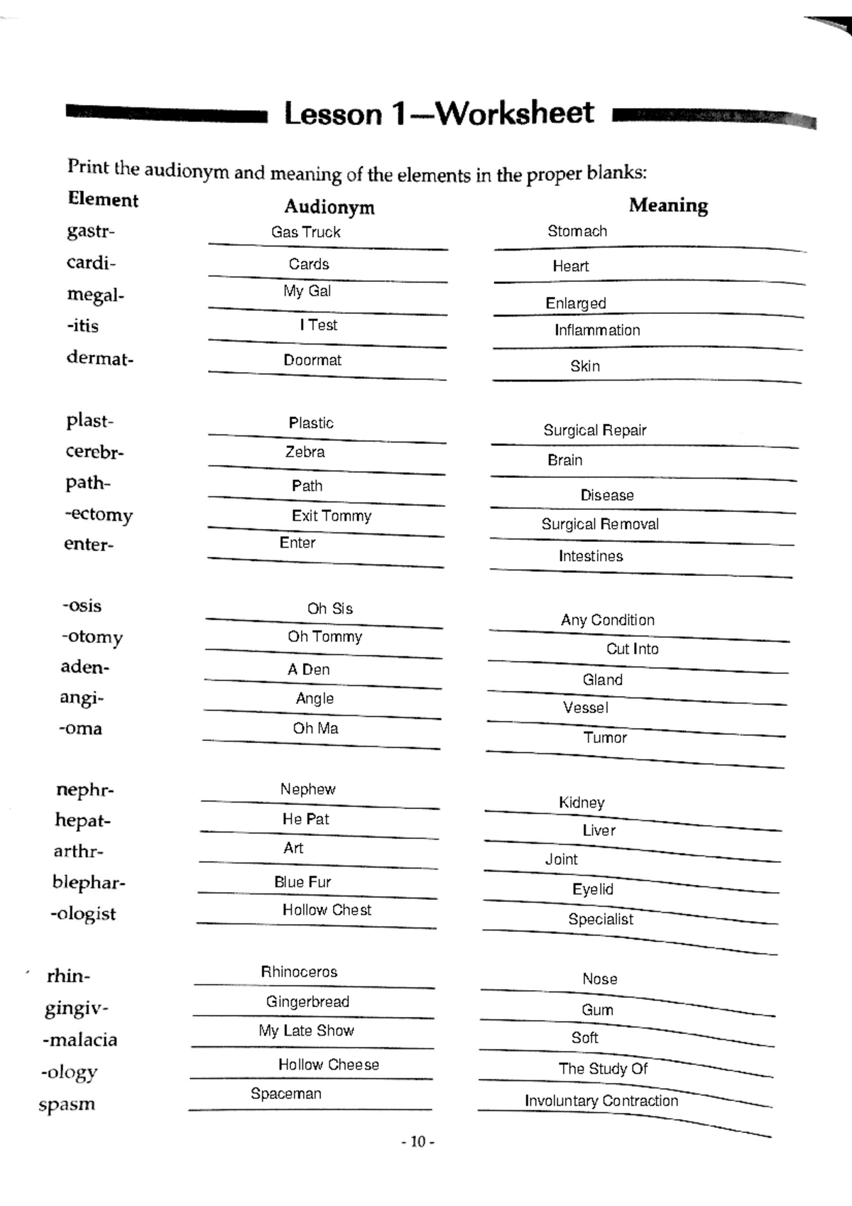DV Medical Terms Lesson 1 Overview and Key Concepts Packet - Studocu