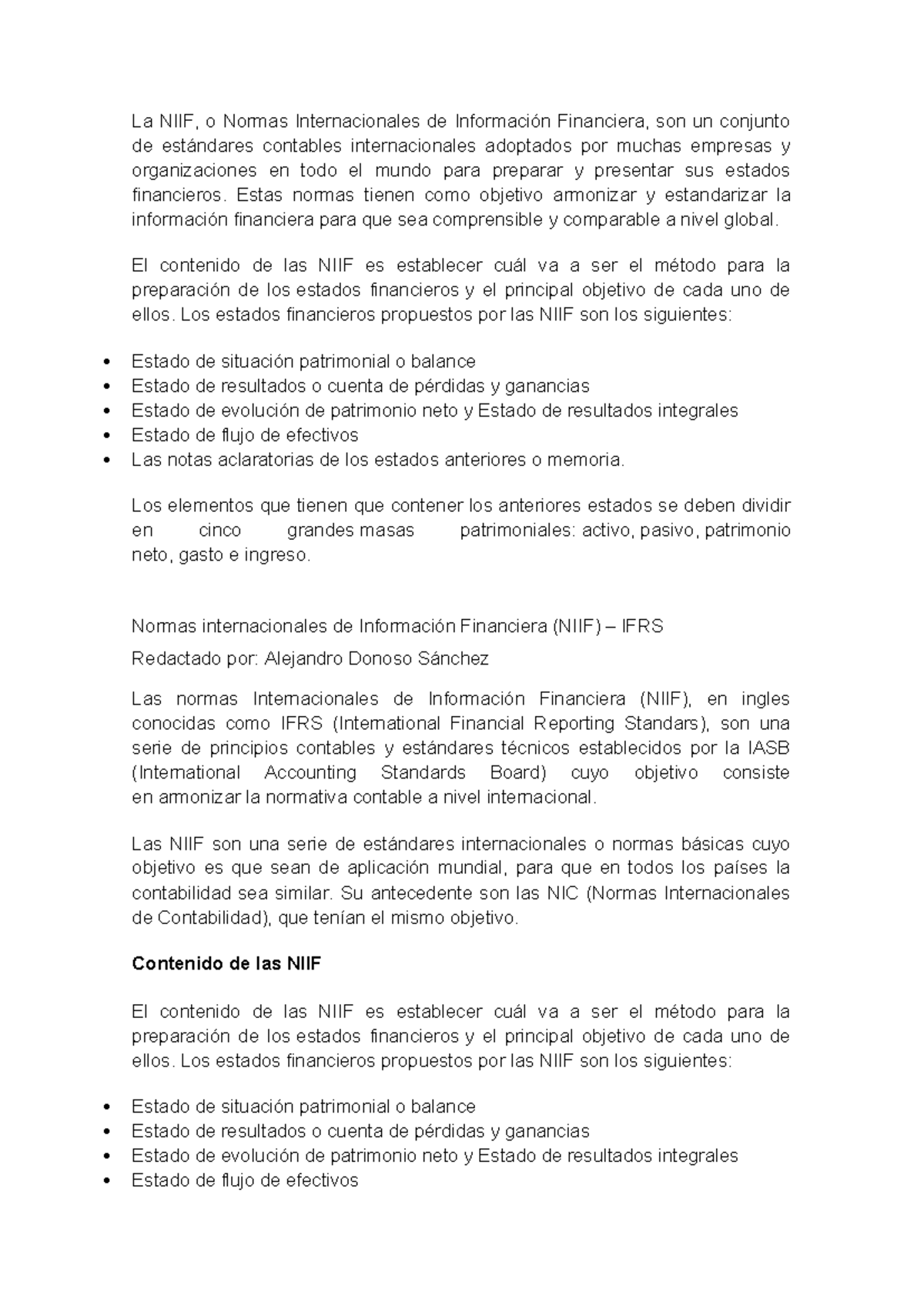 Normas Internacionales de Información Financiera (NIIF) - Resumen 2023 ...