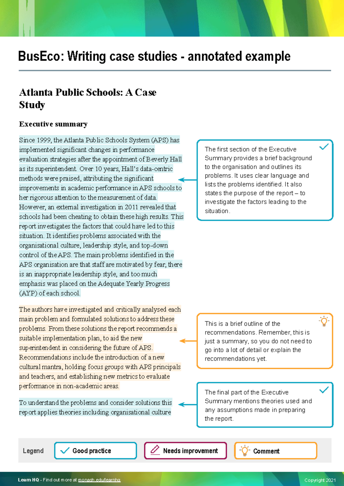 BusEco: Case Study Analysis of Atlanta Public Schools' Culture Issues ...