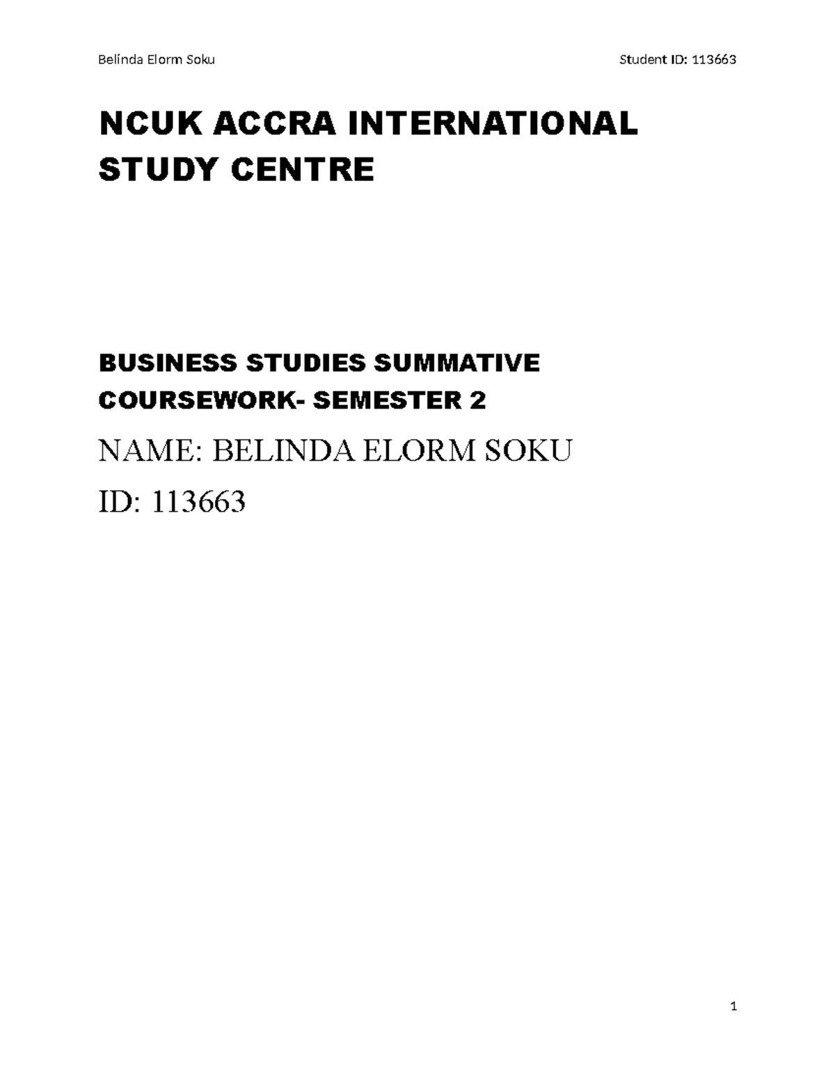 Final Coursework Submission for BUS103: Semester 2 Evaluation - Studocu