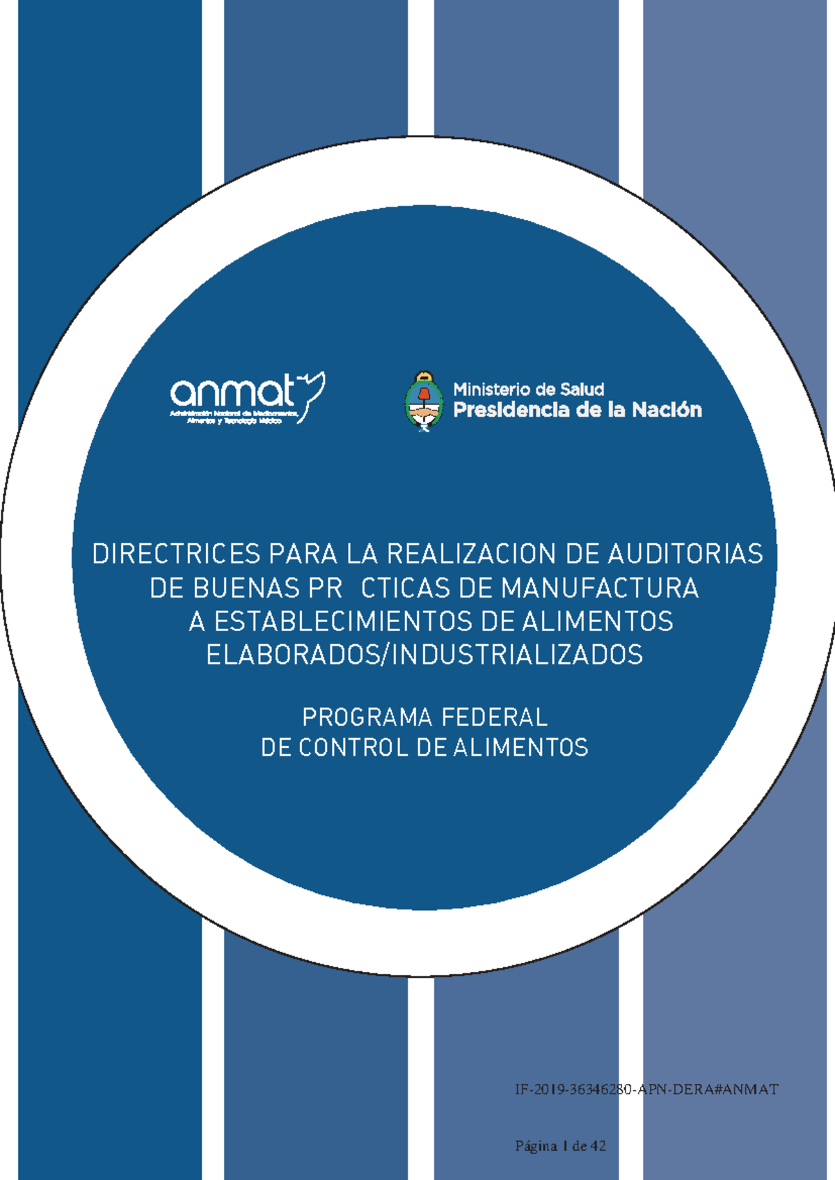 Directrices para Auditorías de Buenas Prácticas de Manufactura (ANMAT ...
