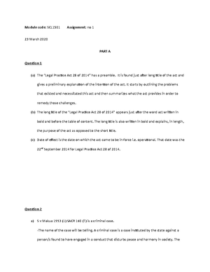 SCL1501 Assignment 1 2025 Memo - ASSIGNMENT SCL ASSIGNMENT DUE 8 APRIL ...