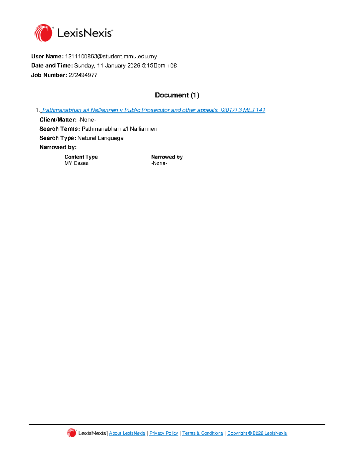 Case Analysis: Pathmanabhan Nalliannen v Public Prosecutor (3 MLJ 141 ...