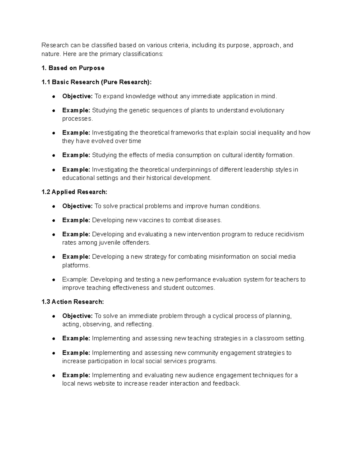 Classification of Research: Types and Methods Explained - Studocu
