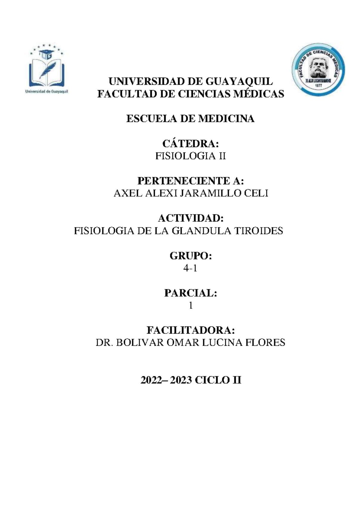 Fisiologia DE LA Glandula Tiroides - AXEL Jaramillo - UNIVERSIDAD DE ...
