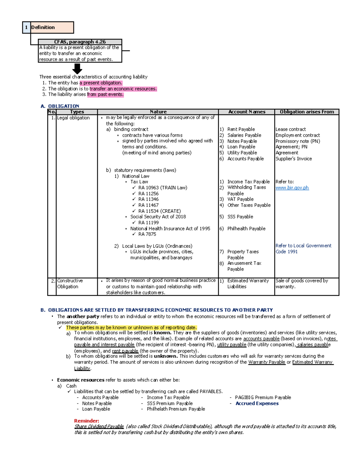 Liabilities Overview and Key Accounting Principles (ACC 101) - Studocu