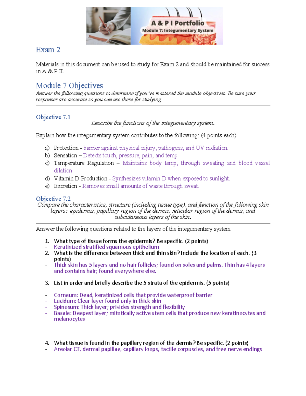 Module 7 Objectives Review for A&P II Exam 2 Study Guide - Studocu