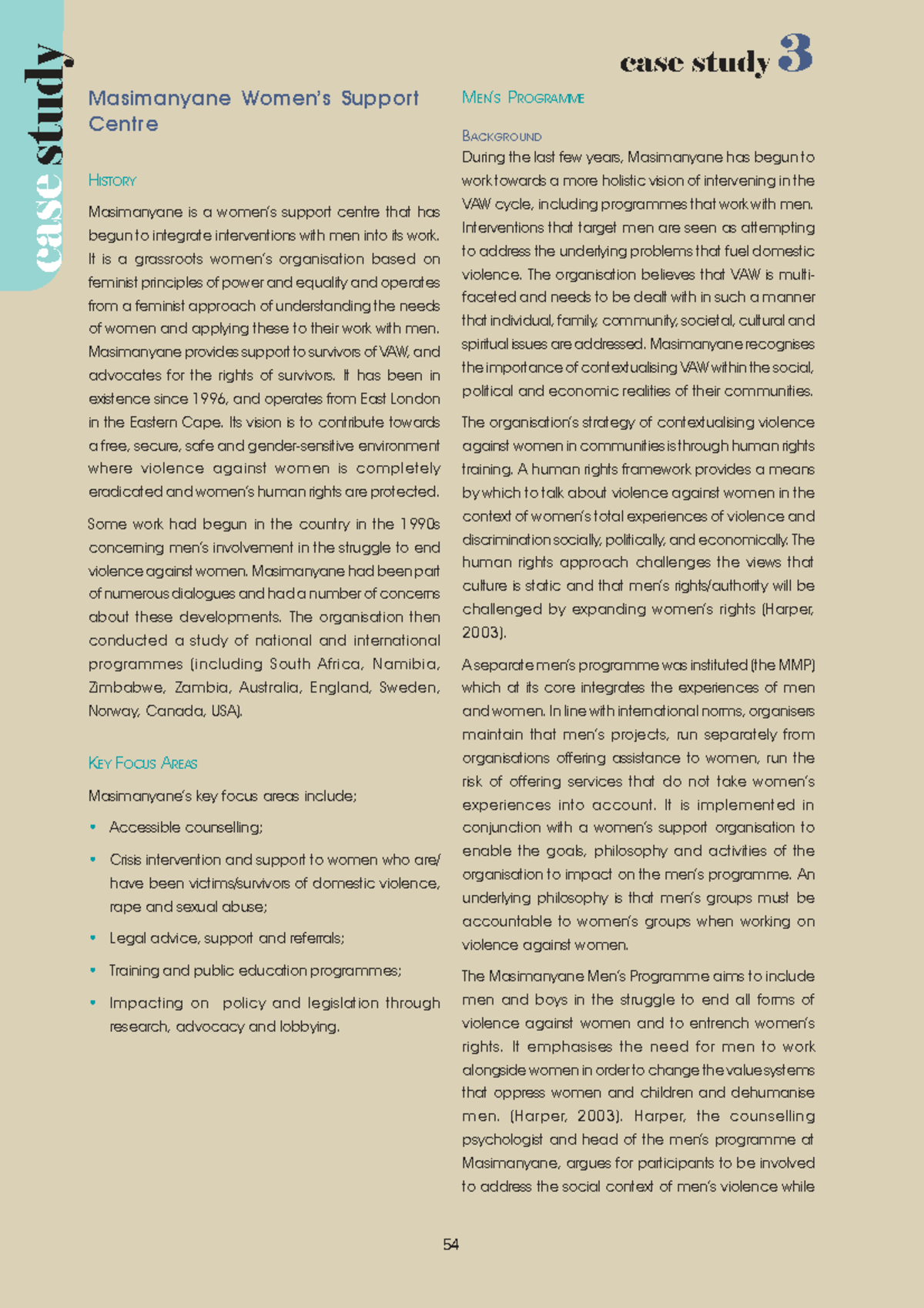 Gender-Based Violence Case Study: Masimanyane Support Centre Insights ...