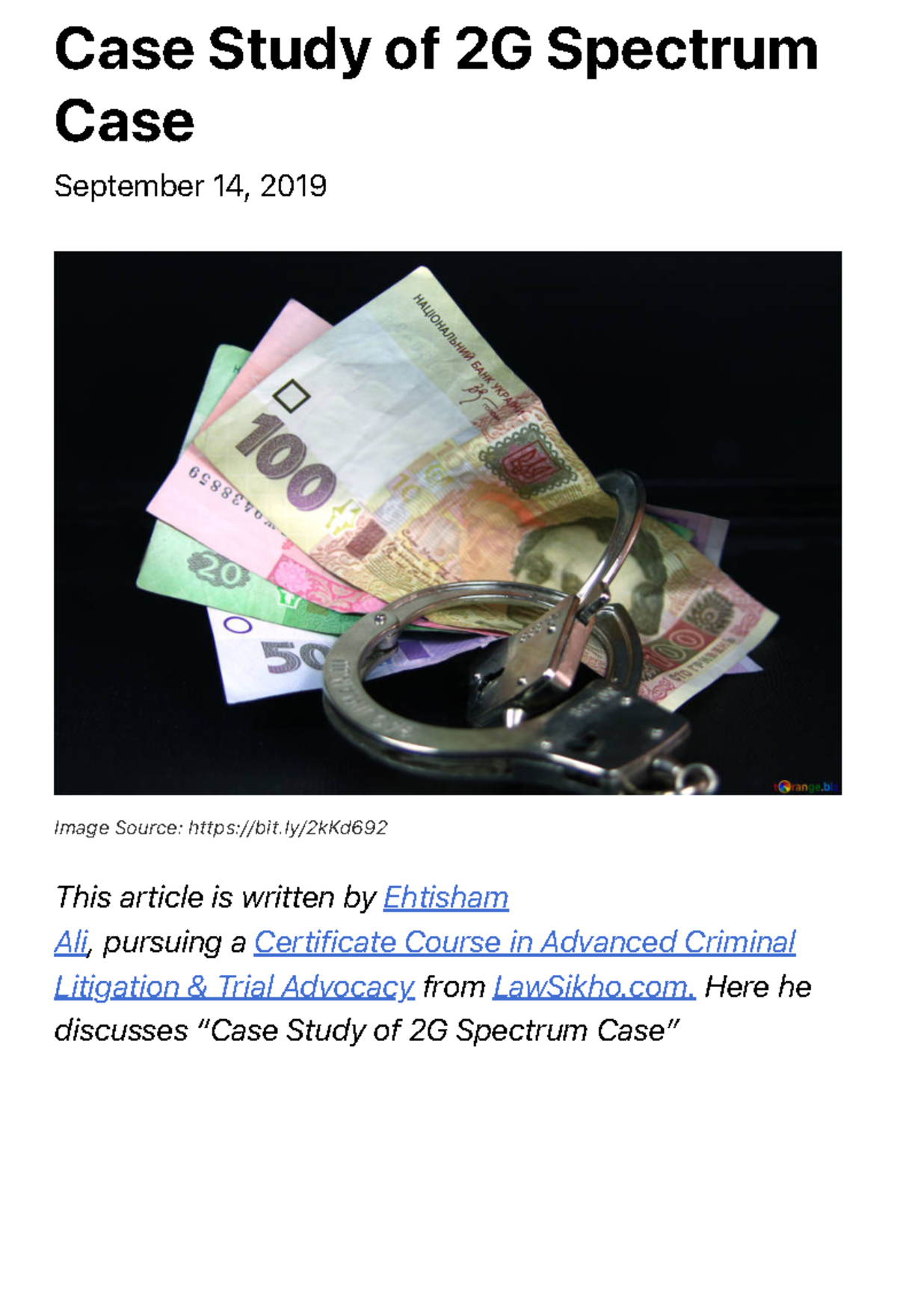 I Pleaders 2G Spectrum Case - Case Study of 2G Spectrum Case September ...