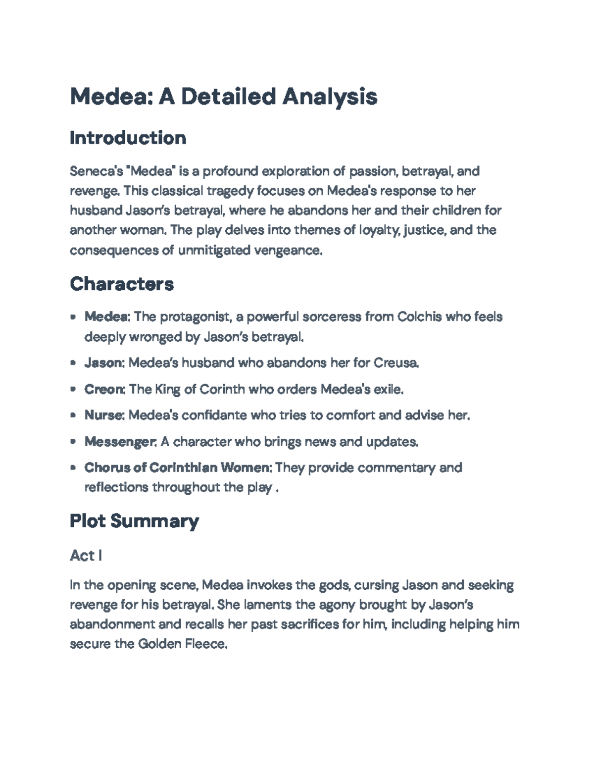 Seneca's Medea: Themes of Betrayal and Vengeance in Tragedy Analysis ...
