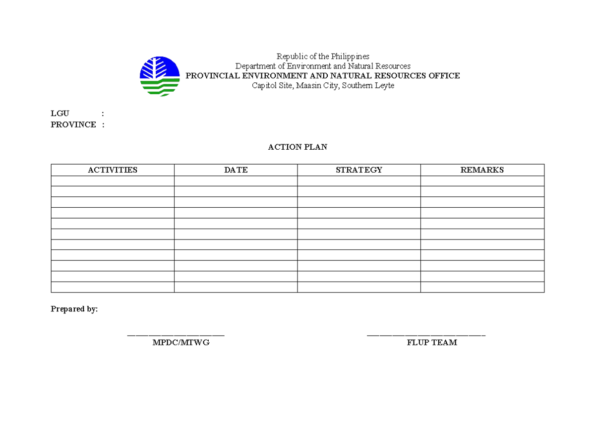 Action-PLAN - Forest Land Use Plan (FLUP)-Action Plan - BSES (Bachelor ...