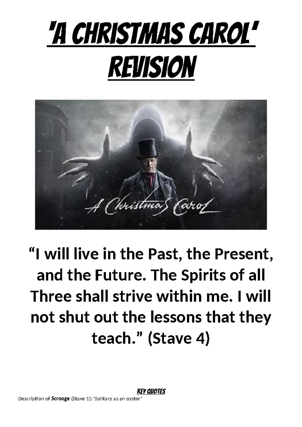 A Christmas Carol (ENG 101): Key Quotes & Character Analysis Revision ...