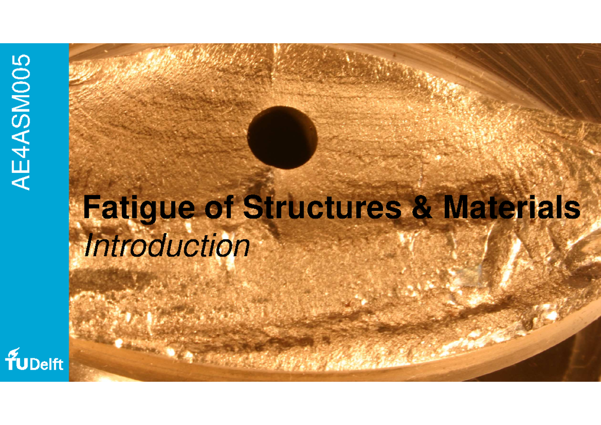 AE4ASM Lecture: Introduction to Structural Fatigue Analysis - Studeersnel