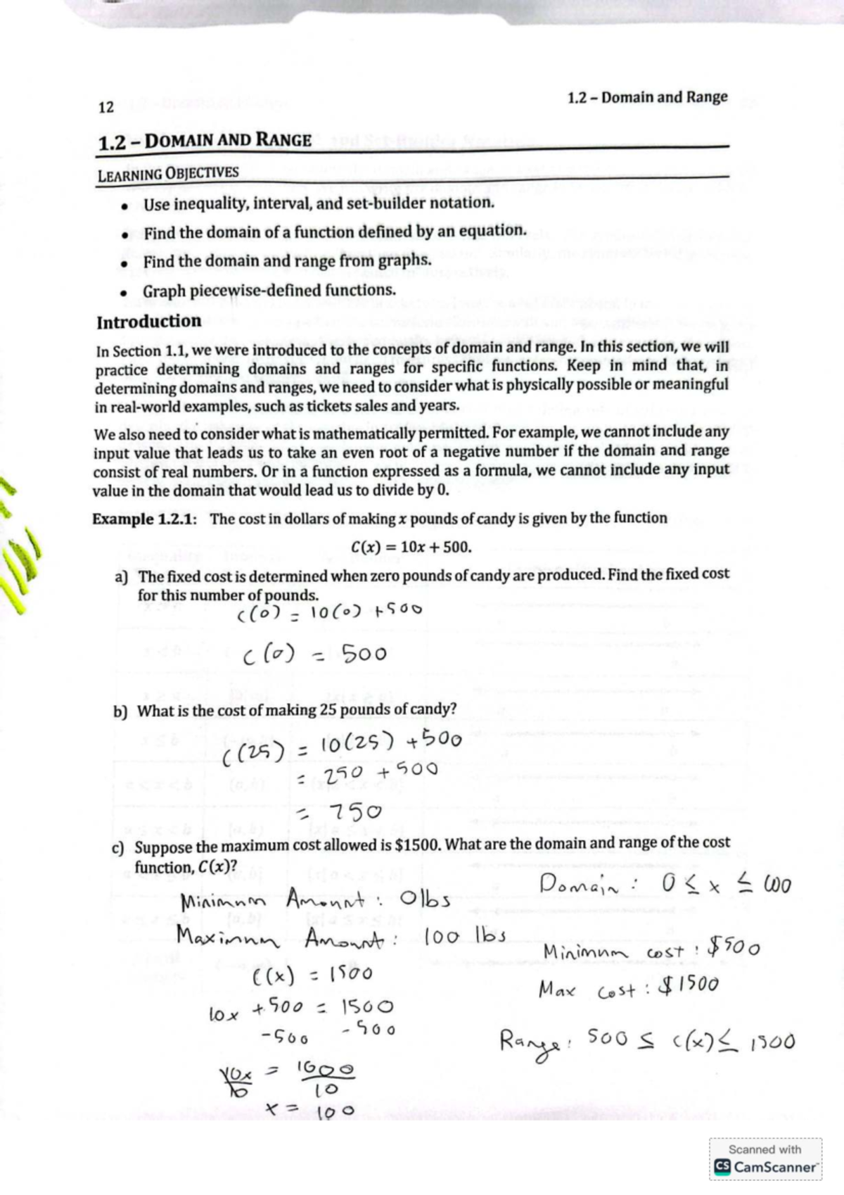 1.2 Domain and Range: Understanding Functions and Graphs - Studocu