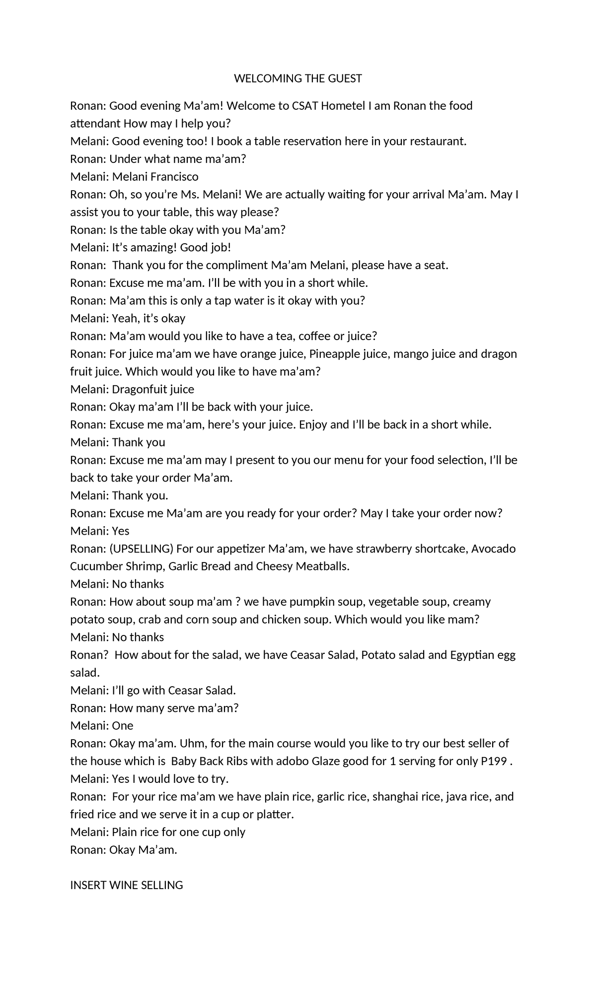 CSAT 101: Welcoming the Guest - Lecture Notes - Studocu