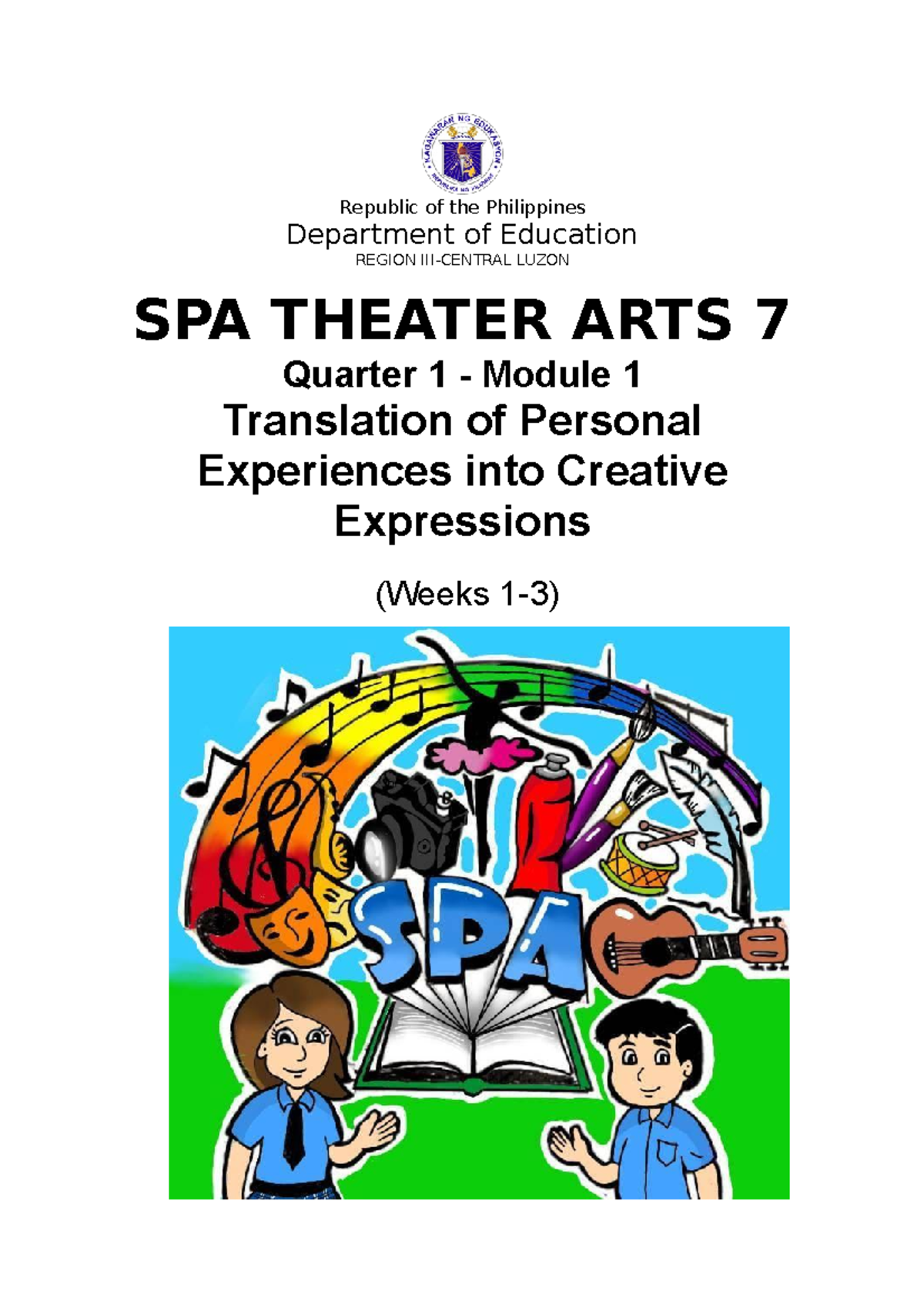SPA Theater Arts 7 Q1 Module 1: Translating Experiences into Art - Studocu