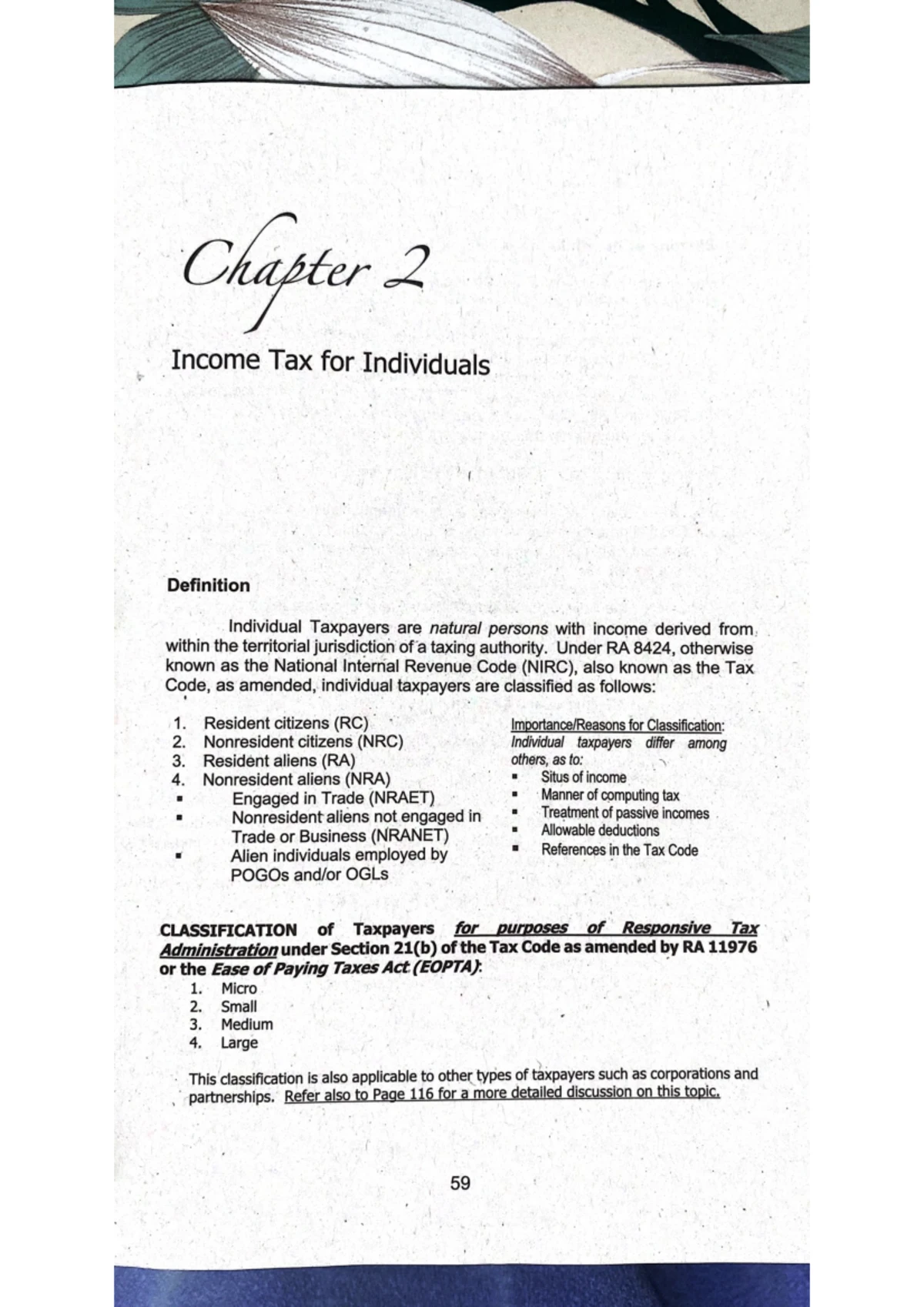 Chapter 1 - Fundamental Principles of Income Taxation (Tabag 2024 Edition) - Studocu
