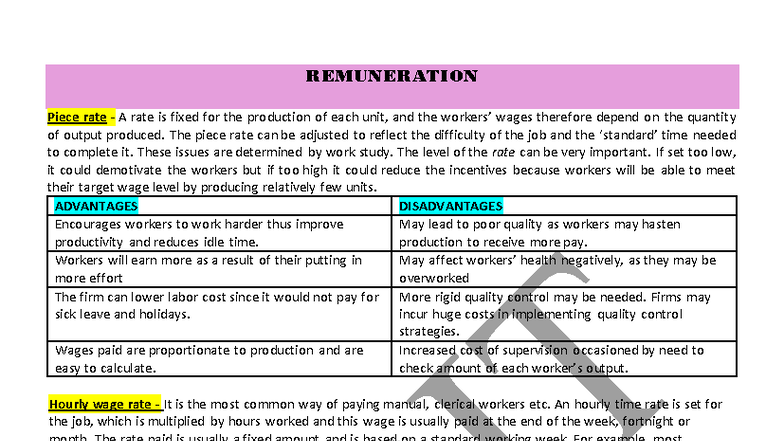 1.10 Remuneration: Understanding Piece Rate, Hourly Wage, and Salary ...