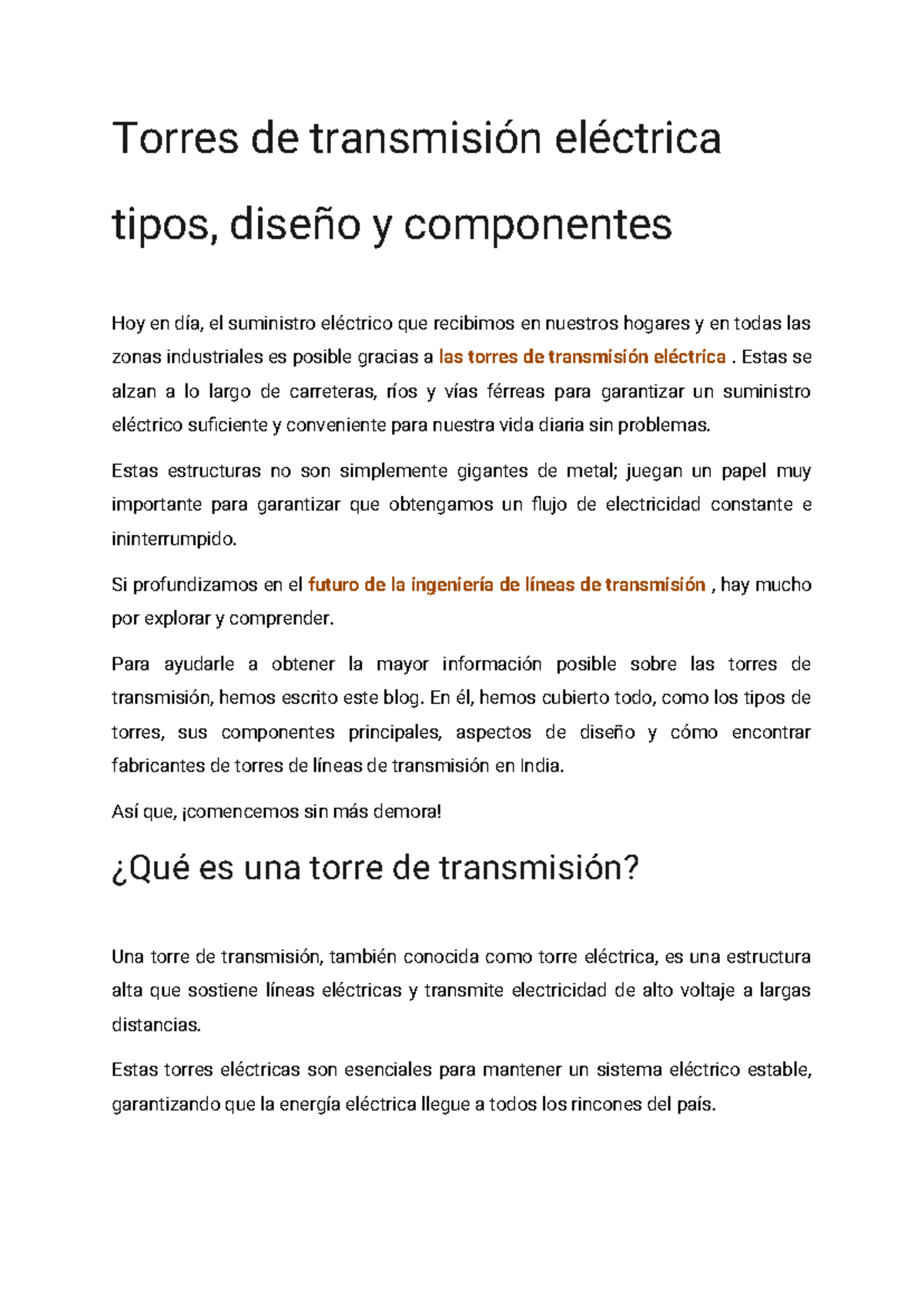 Tipos y Diseño de Torres de Transmisión Eléctrica - TX y DX - Studocu