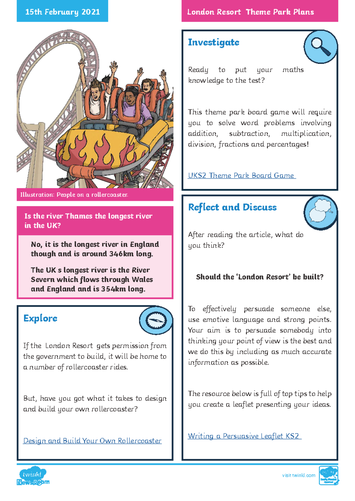 KS2 Maths: Theme Park Board Game & Rollercoaster Design Tasks - Studocu