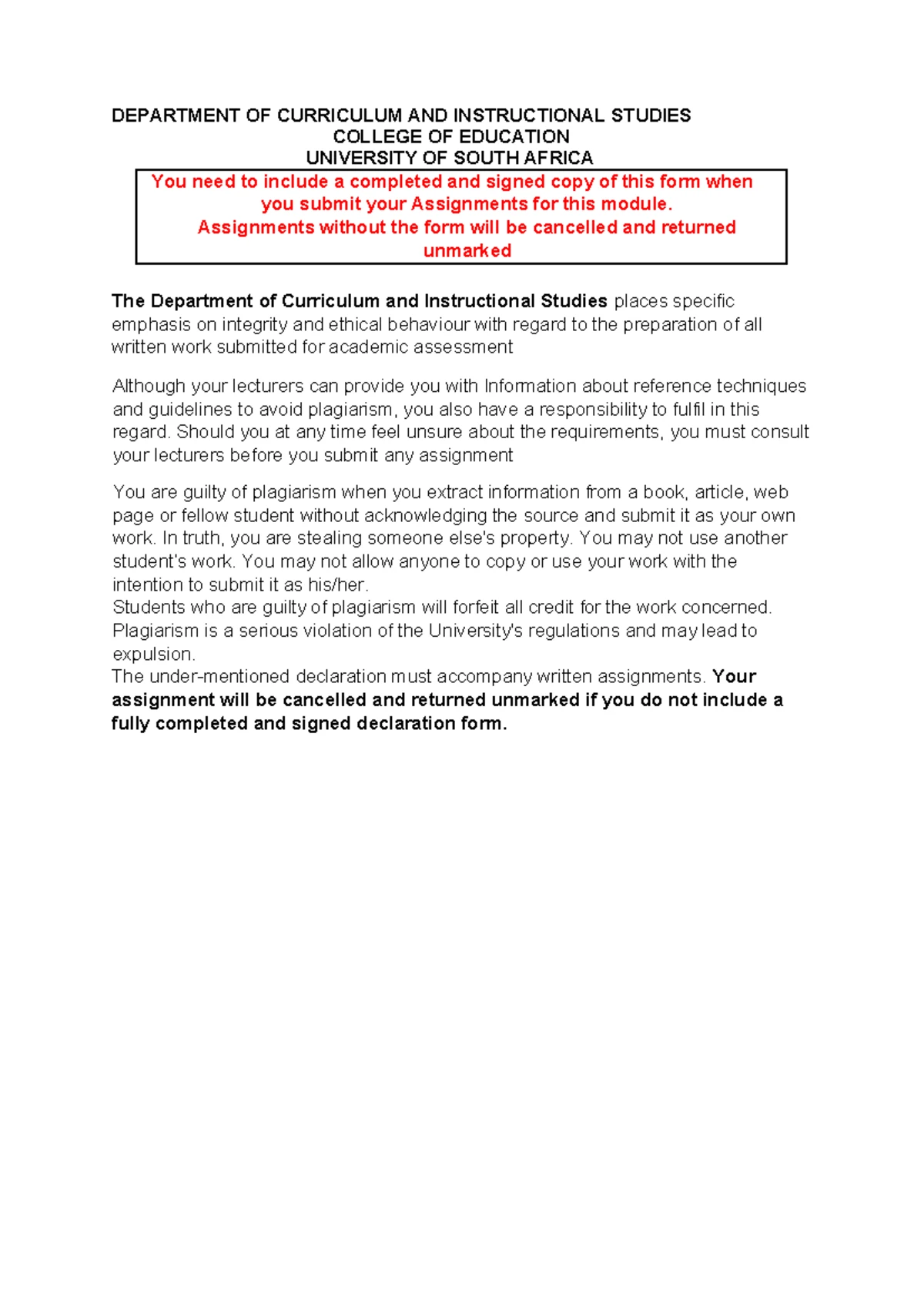 BPT 1501 Assignment 6 - DEPARTMENT OF CURRICULUM AND INSTRUCTIONAL ...