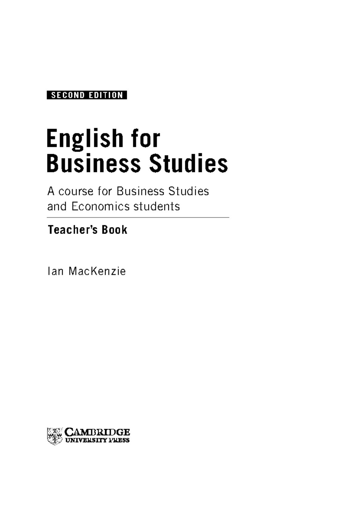 0521752868 ws - ......... - A course for Business Studies and Economics ...