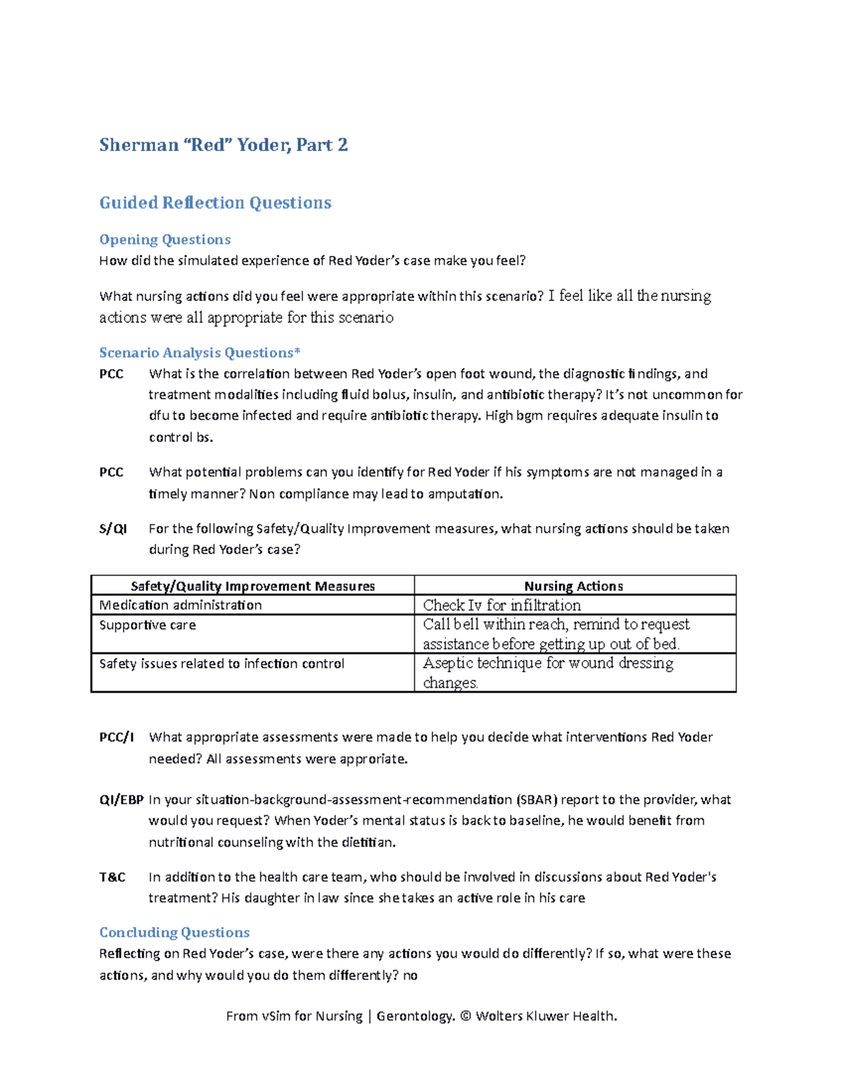 NURS 4300 Guided Reflection on Red Yoder's Case Study Analysis - Studocu