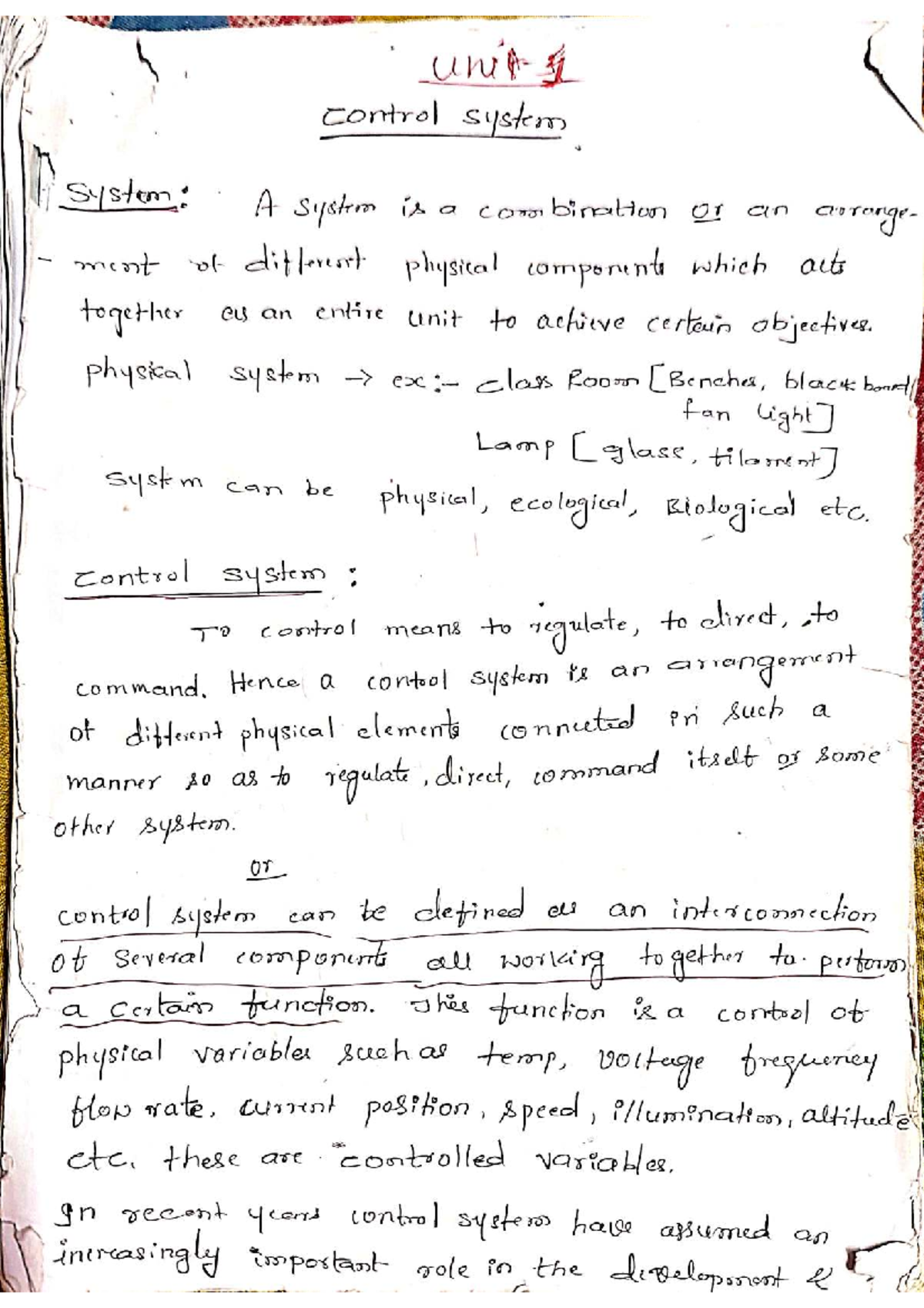 Control Systems: Concepts, Types, and Applications (ENGR 101) - Studocu