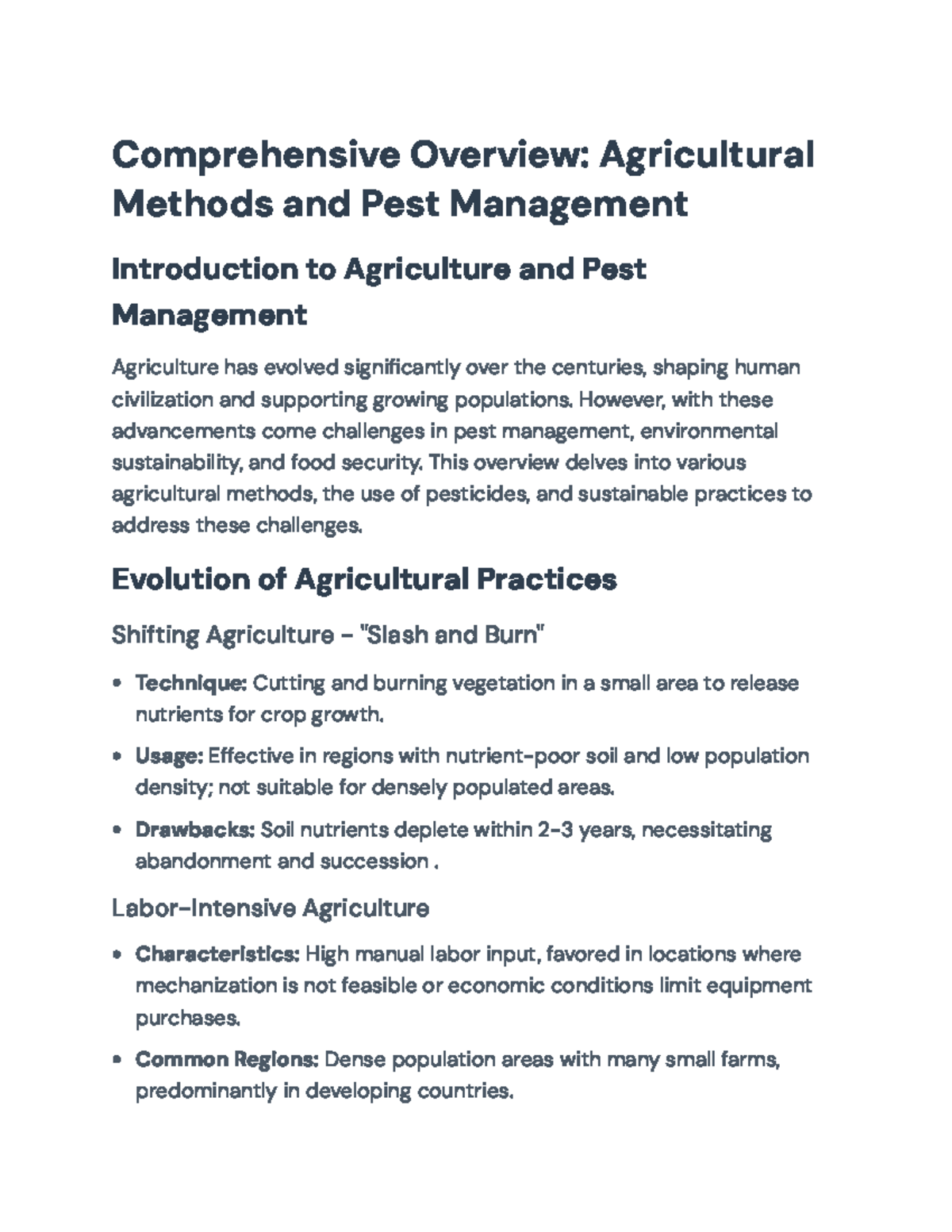 Comprehensive Overview of Agricultural Methods and Pest Management ...