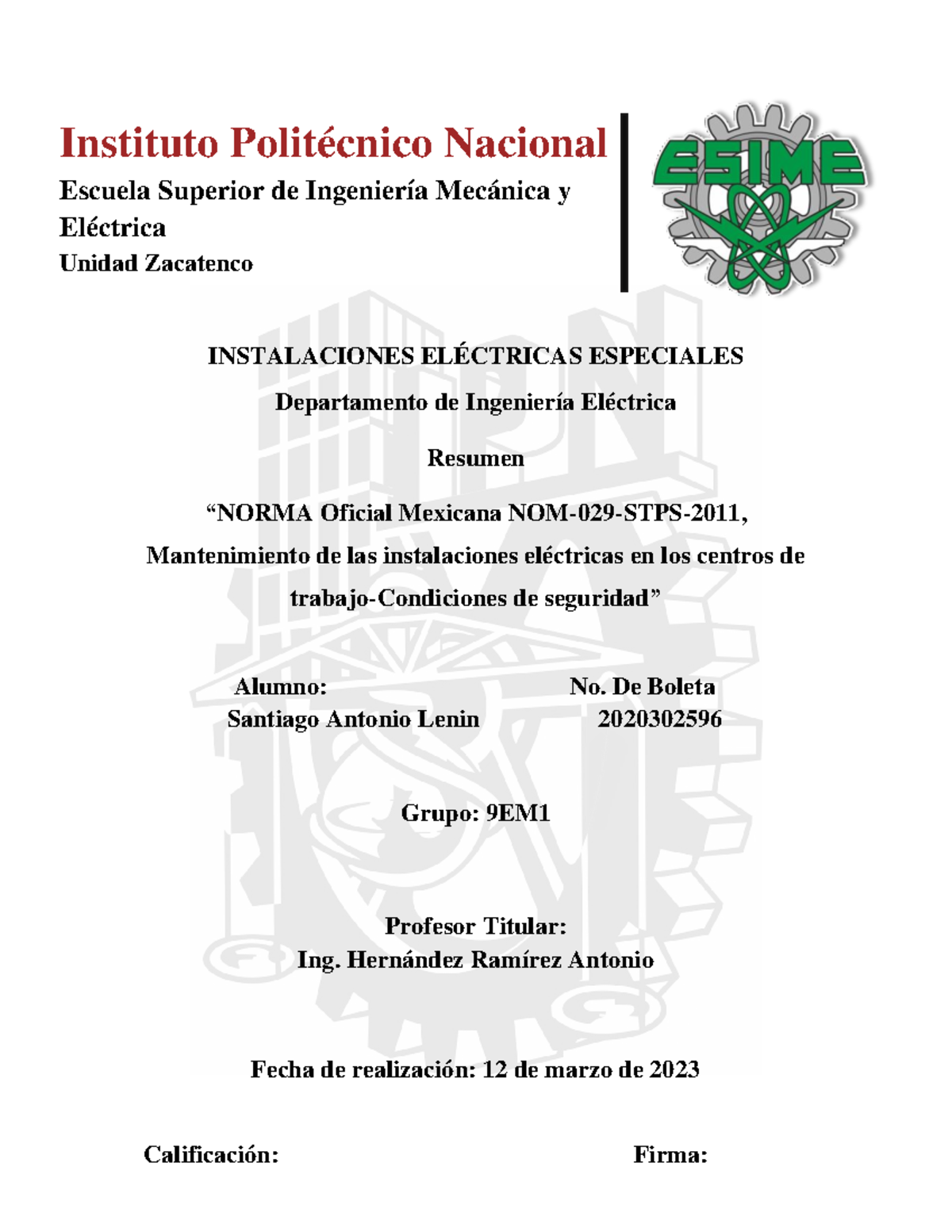 Resumen de la Norma Oficial Mexicana NOM-029-STPS-2011 sobre ...